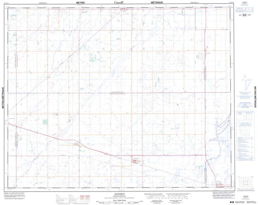 Jansen, SK (072P15 CanMatrix) Map by Natural Resources Canada | Avenza Maps