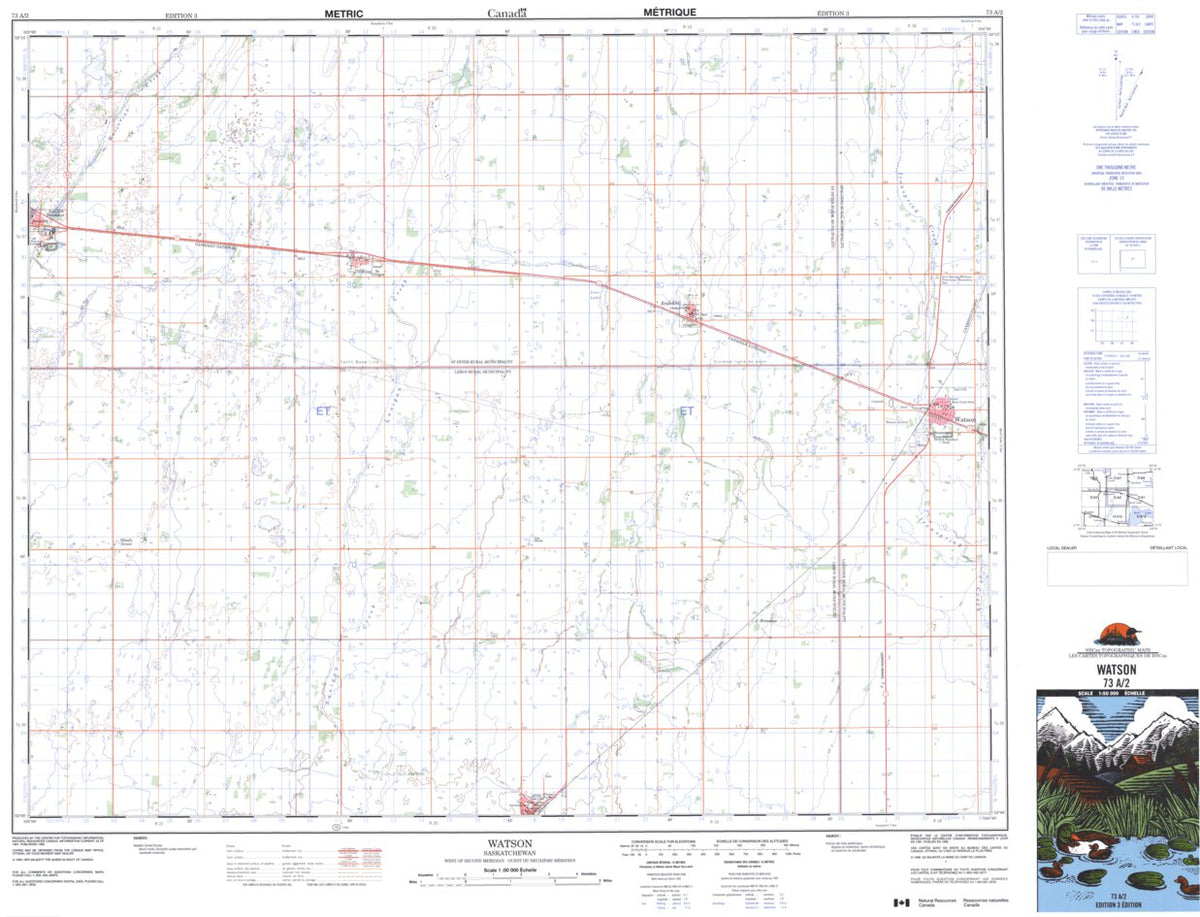 Watson, SK (073A02 CanMatrix) Map by Natural Resources Canada | Avenza Maps