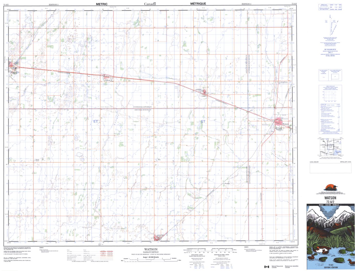 Watson, SK (073A02 CanMatrix) Map by Natural Resources Canada | Avenza Maps