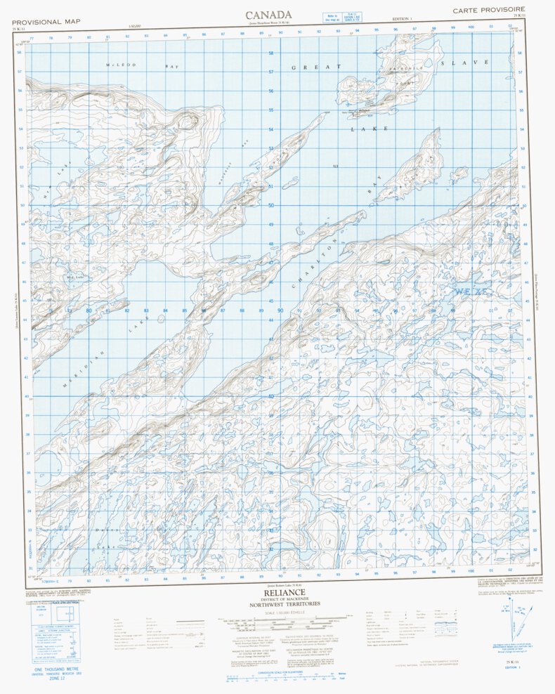 Reliance, NT (075K11 CanMatrix) Map by Natural Resources Canada ...