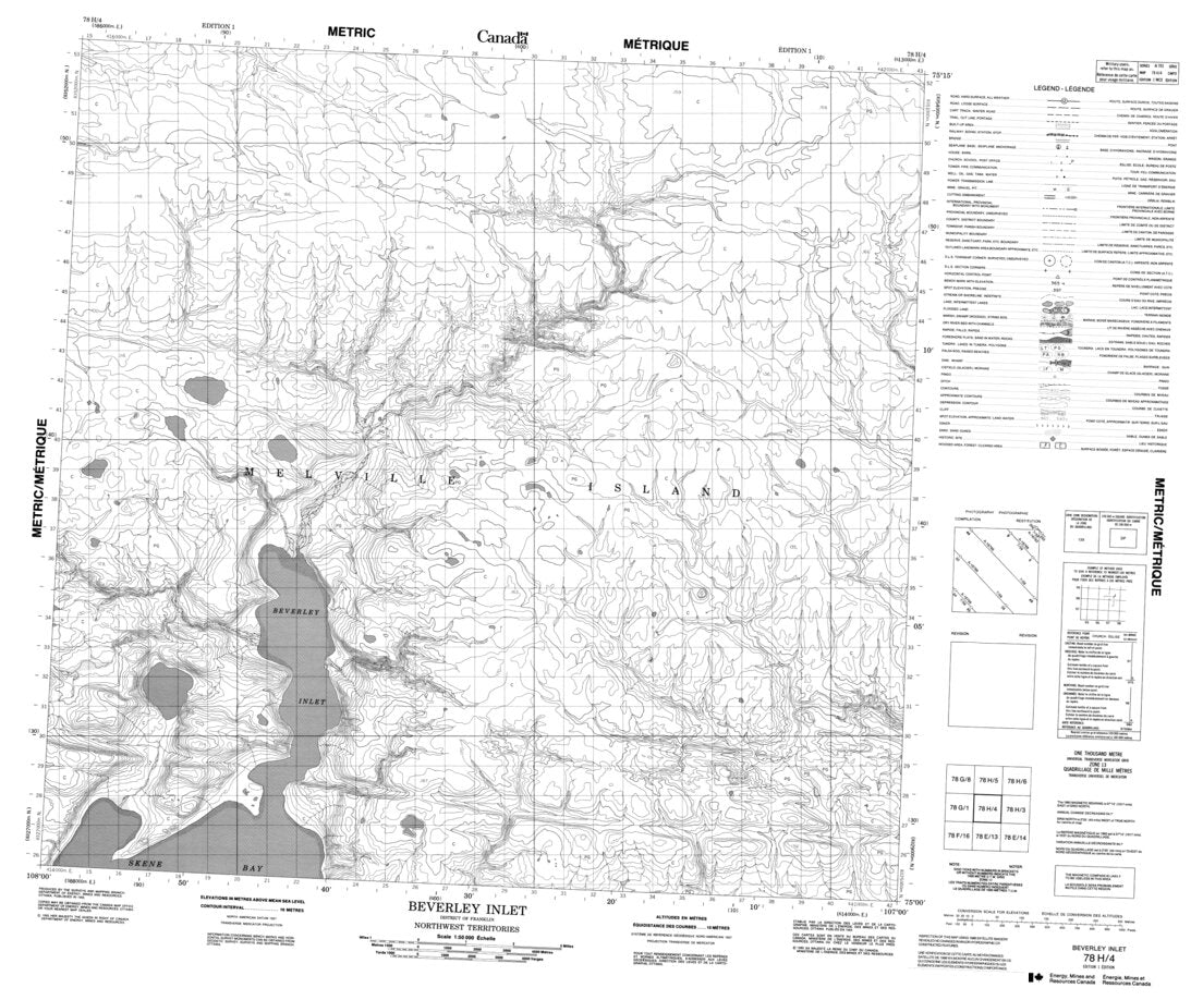 Beverley Inlet, NU (078H04 CanMatrix) Map by Natural Resources Canada ...