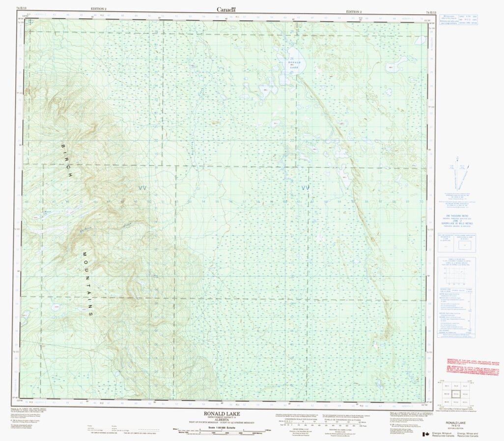Ronald Lake, AB (074E13 CanMatrix) Map by Natural Resources Canada ...