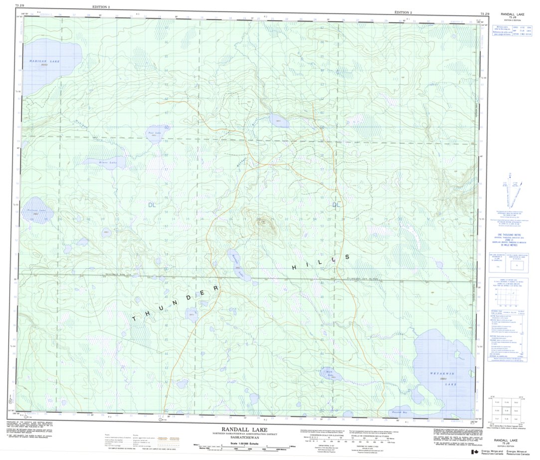 Randall Lake, SK (073J09 CanMatrix) Map by Natural Resources Canada ...