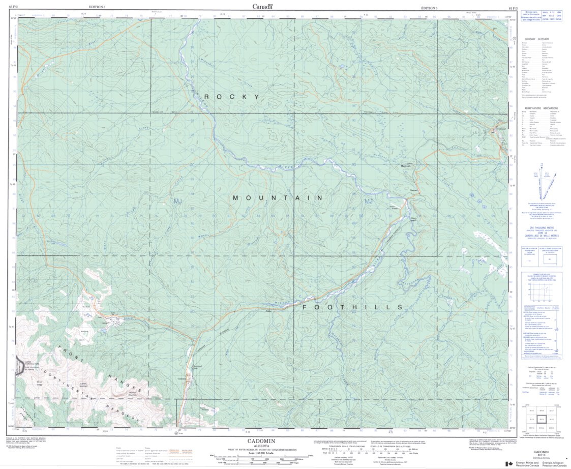 Cadomin, AB (083F03 CanMatrix) Map by Natural Resources Canada | Avenza ...