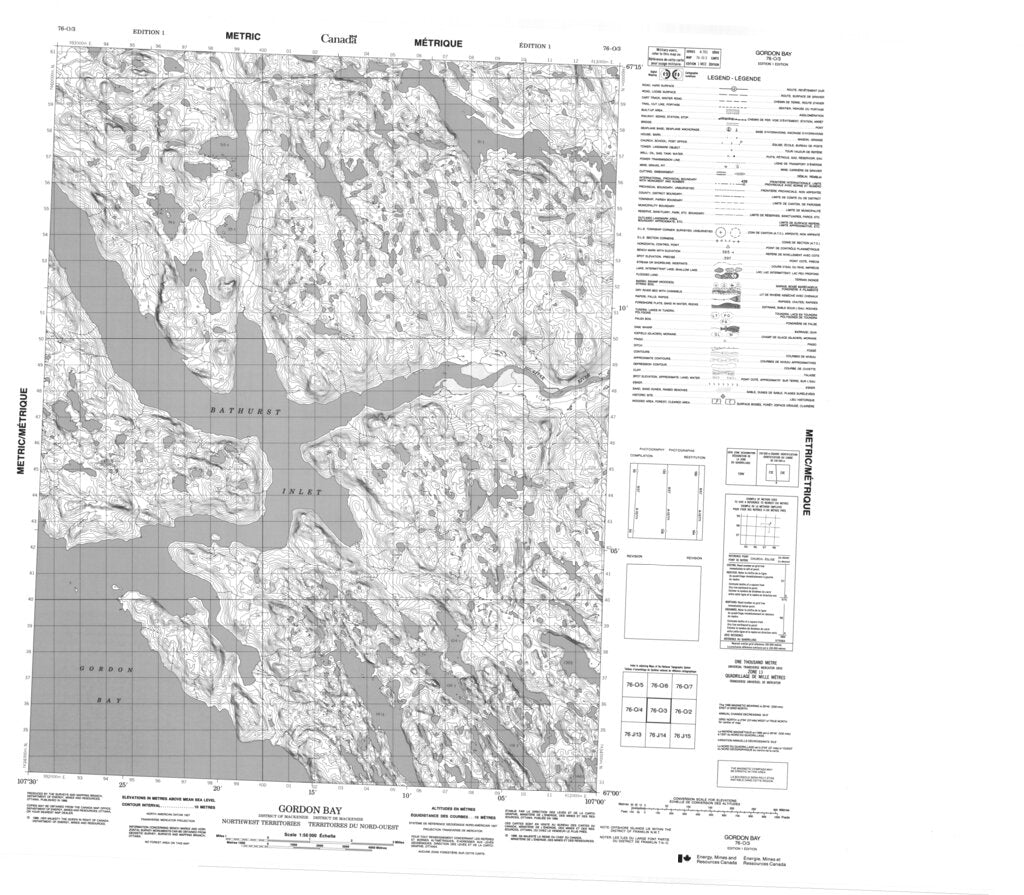Gordon Bay, NU (076O03 CanMatrix) Map by Natural Resources Canada ...