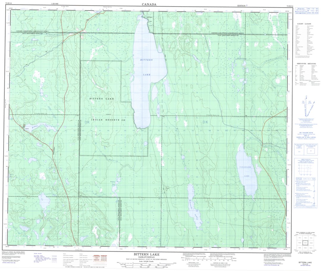 Bittern Lake, SK (073H13 CanMatrix) Map by Natural Resources Canada ...