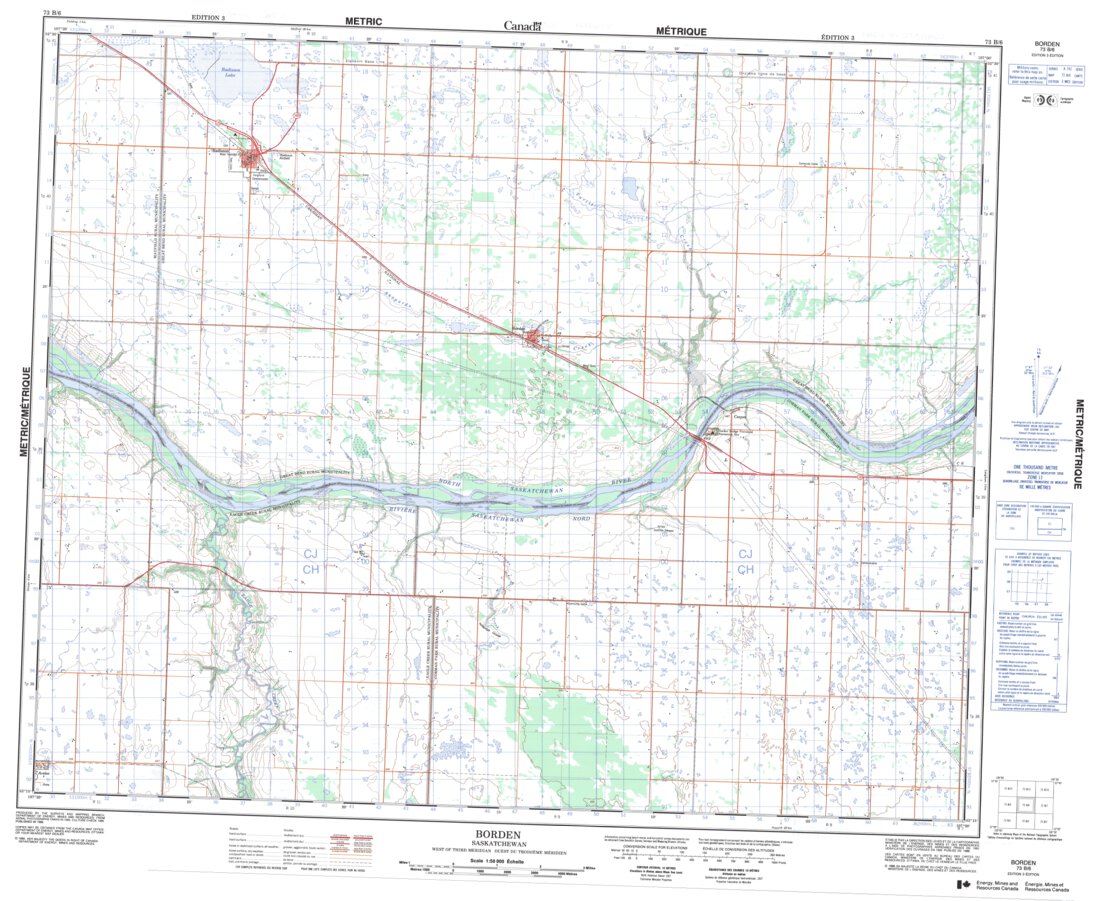 Borden, SK (073B06 CanMatrix) Map by Natural Resources Canada | Avenza Maps