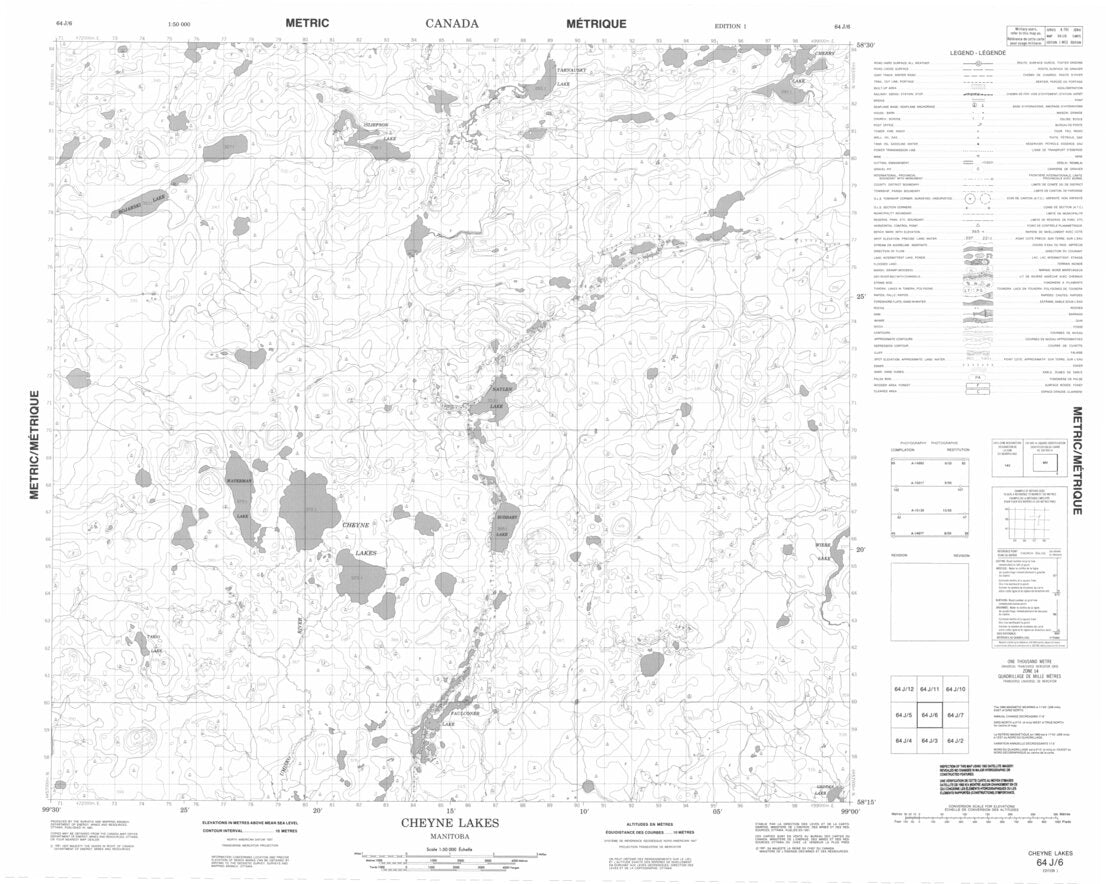 Cheyne Lakes, MB (064J06 CanMatrix) Map by Natural Resources Canada ...