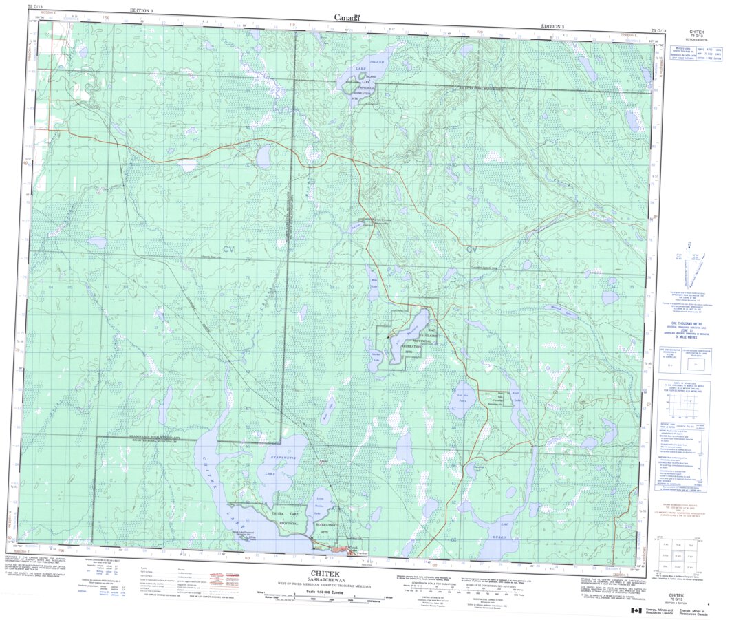 Chitek, SK (073G13 CanMatrix) Map by Natural Resources Canada | Avenza Maps