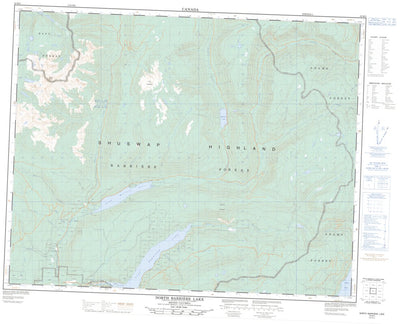 North Barrière Lake, BC (082M05 CanMatrix) Map by Natural Resources ...