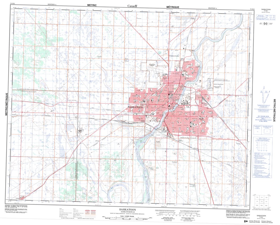 Saskatoon, SK (073B02 CanMatrix) Map by Natural Resources Canada ...