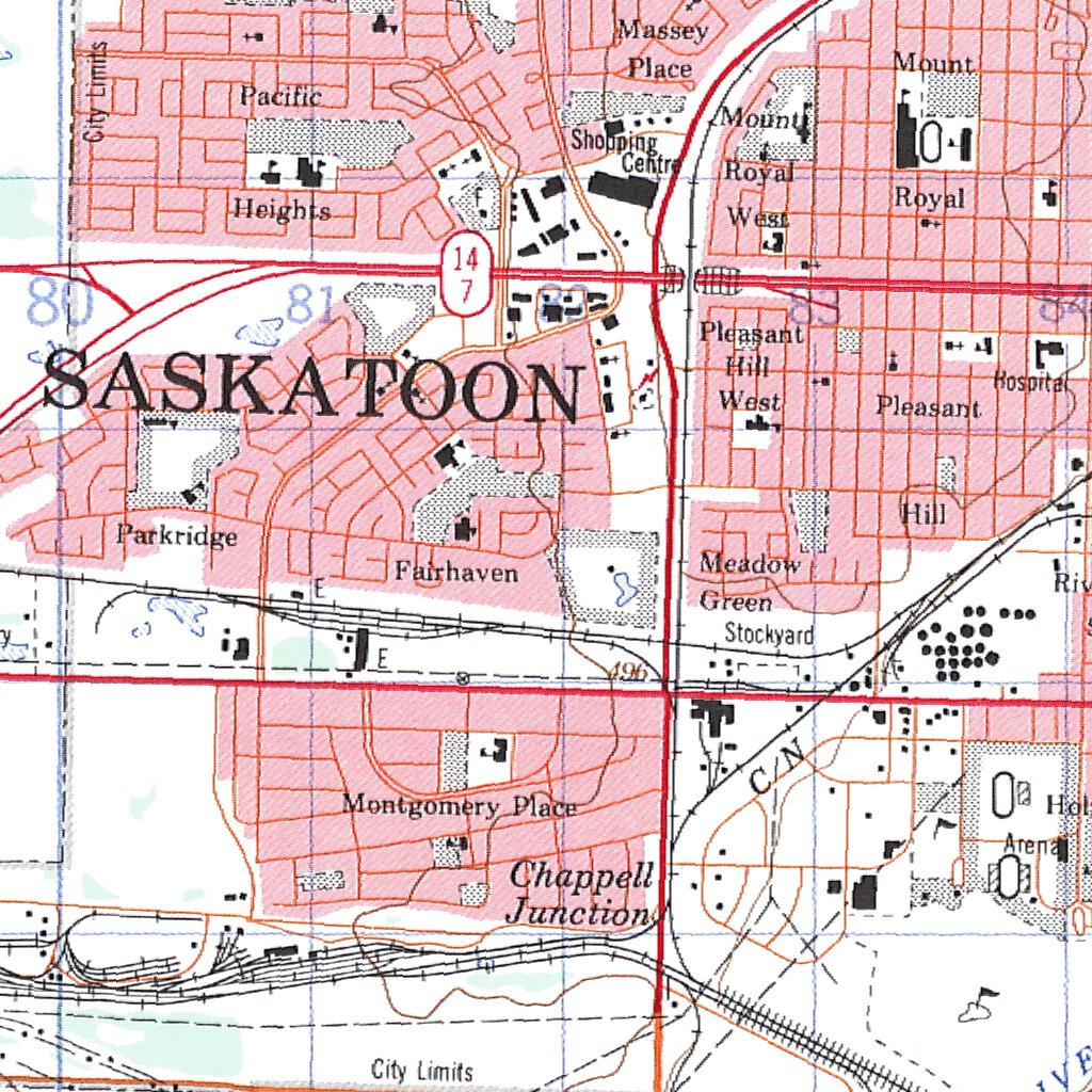 Saskatoon, SK (073B02 CanMatrix) Map by Natural Resources Canada ...