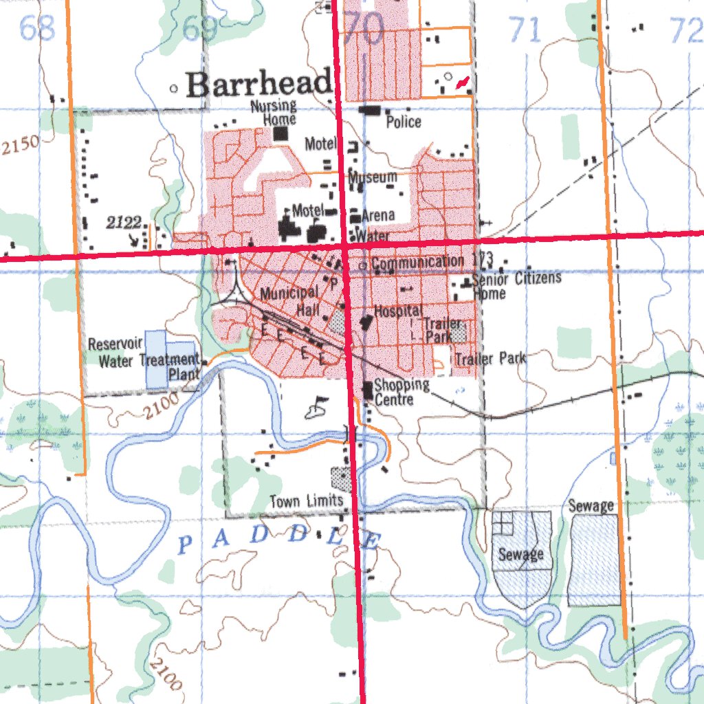 Barrhead, AB (083J01 CanMatrix) Map by Natural Resources Canada ...