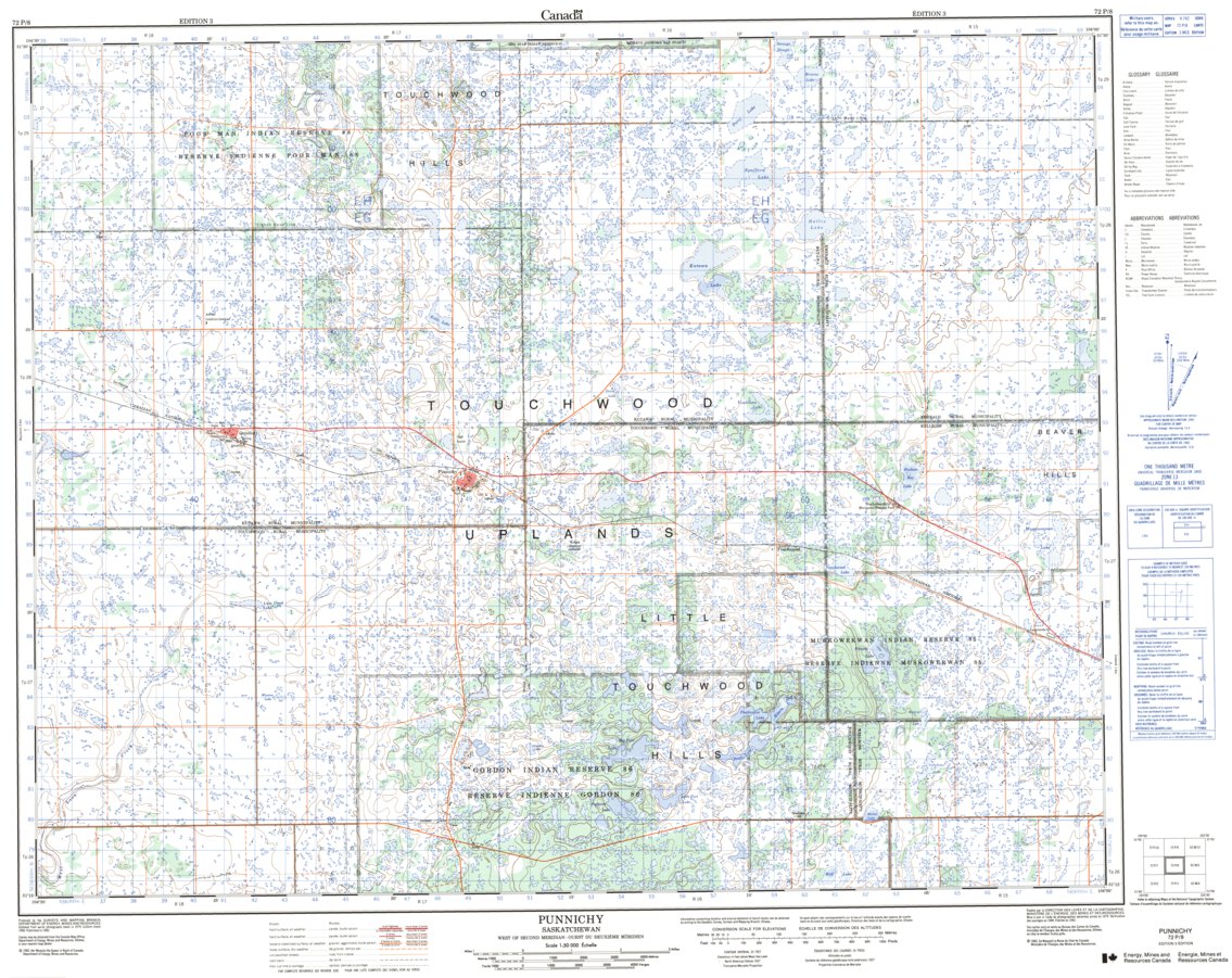 Punnichy, SK (072P08 CanMatrix) Map by Natural Resources Canada ...
