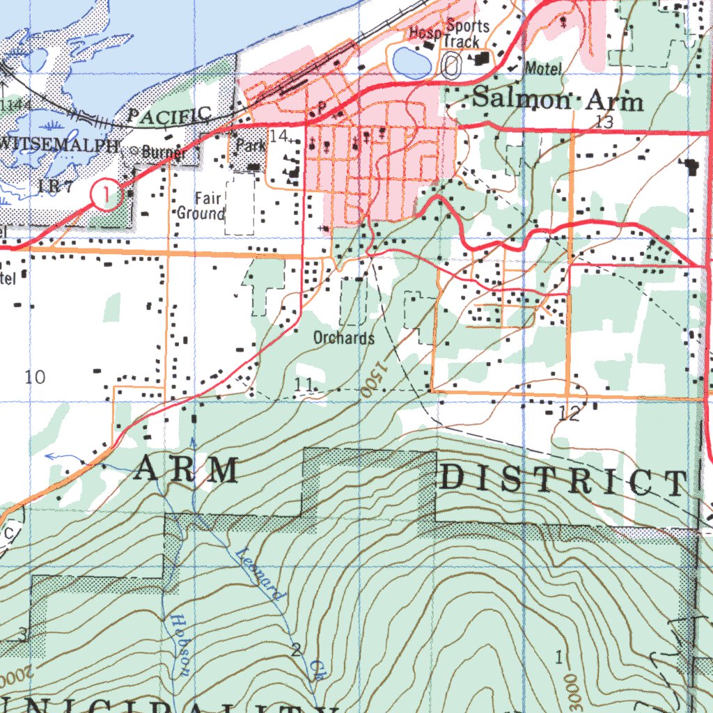 Salmon Arm, BC (082L11 CanMatrix) Map by Natural Resources Canada ...