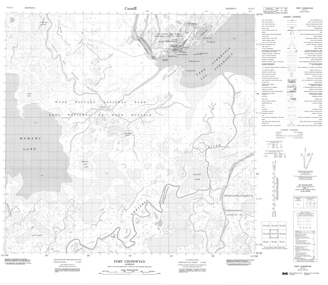 Fort Chipewyan, AB (074L11 CanMatrix) Map by Natural Resources Canada ...
