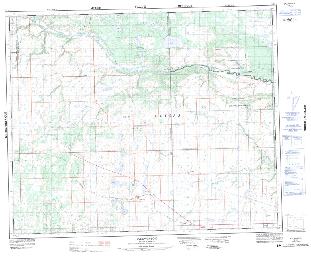 Baldwinton, SK (073C14 CanMatrix) Map by Natural Resources Canada ...