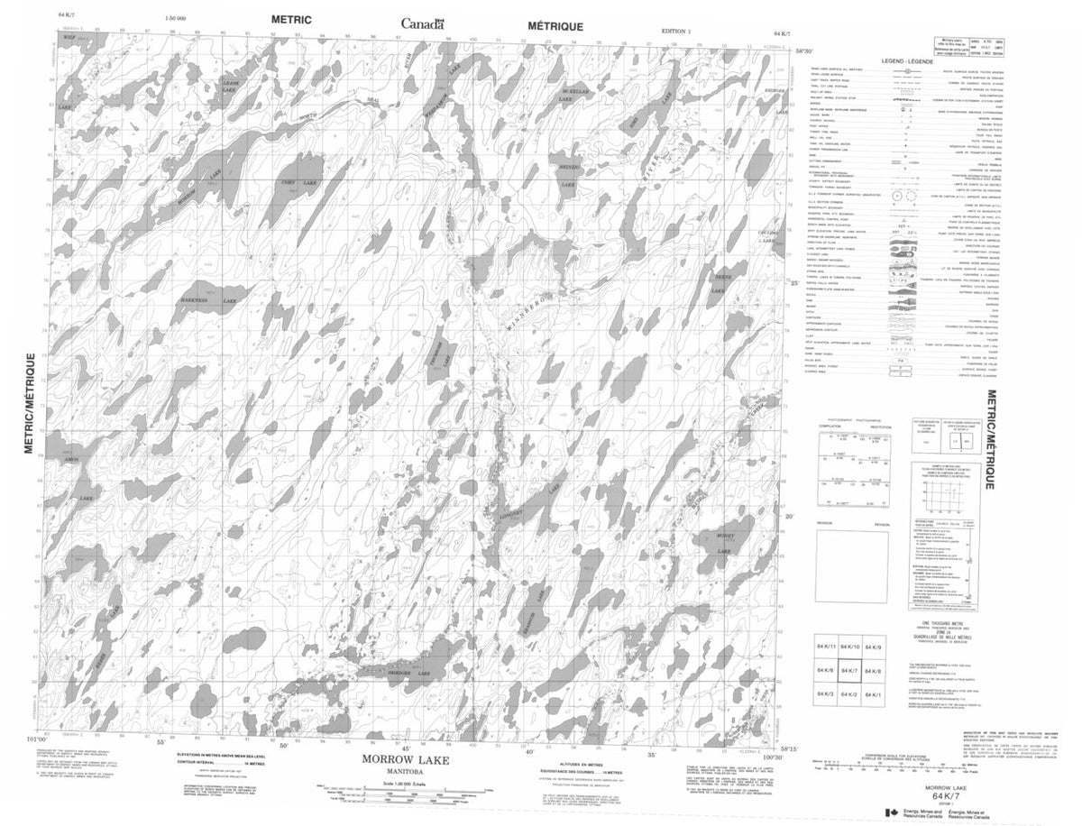 Morrow Lake, MB (064K07 CanMatrix) Map by Natural Resources Canada ...