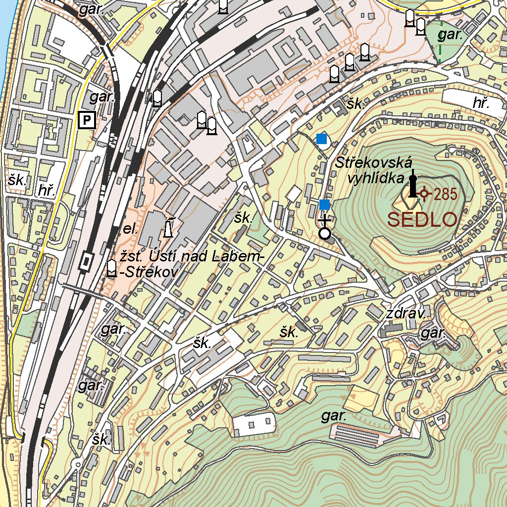 Ústí nad Labem (0204-A-d) Map by Cesky urad zememericky a katastralni ...