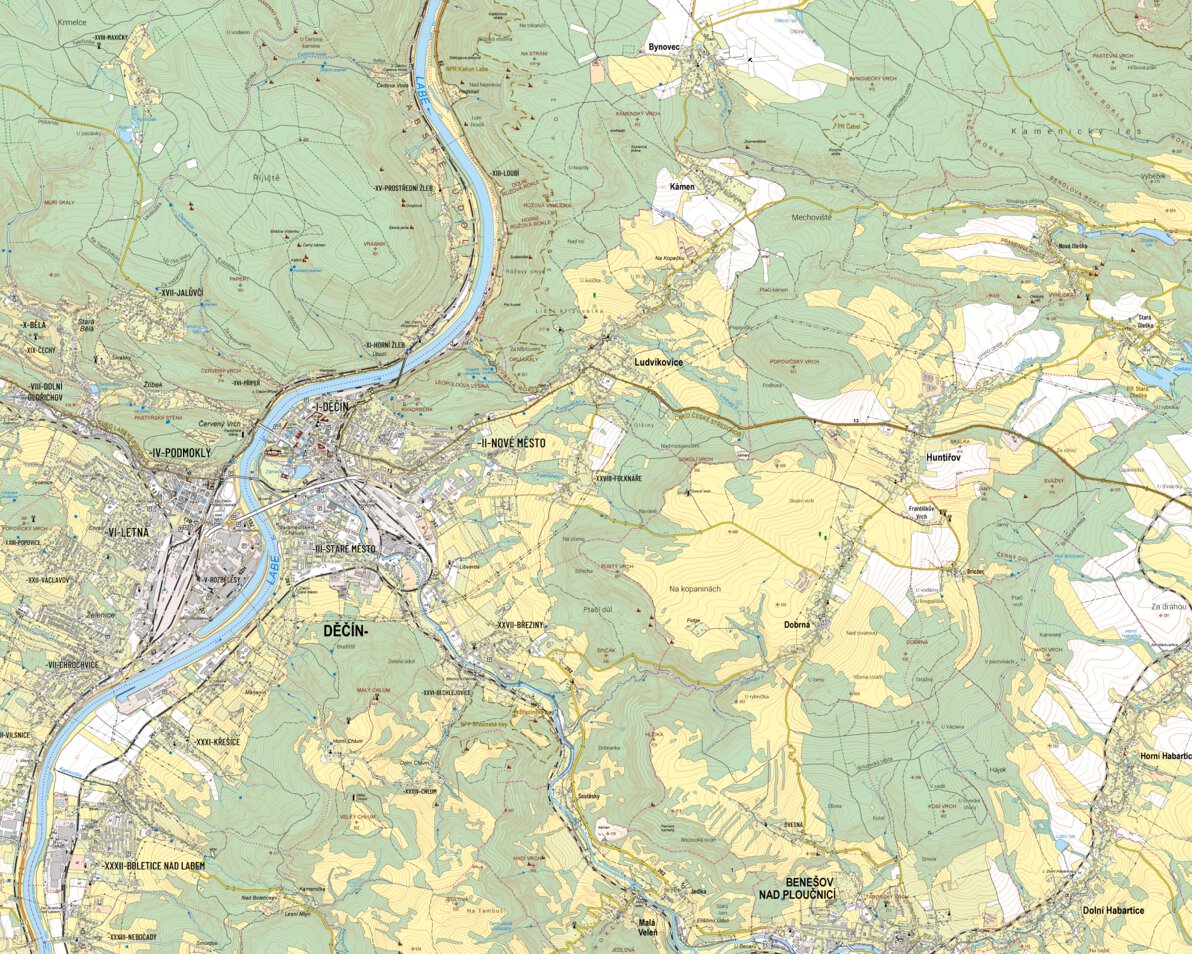 Děčín (0204-B-a) Map by Cesky urad zememericky a katastralni | Avenza Maps