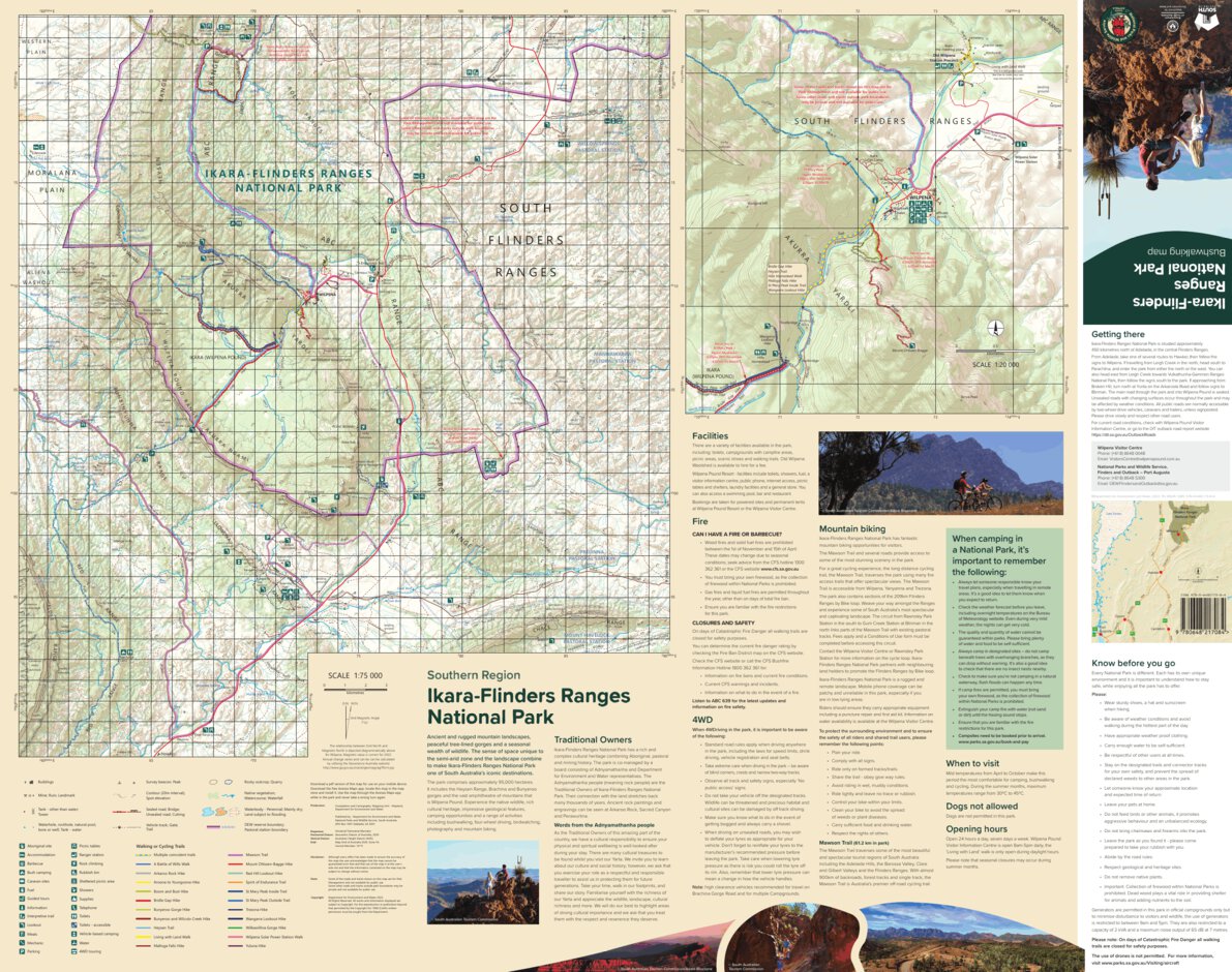 Ikara-Flinders Ranges NP SOUTH Bushwalking Map by Mapland - Department ...