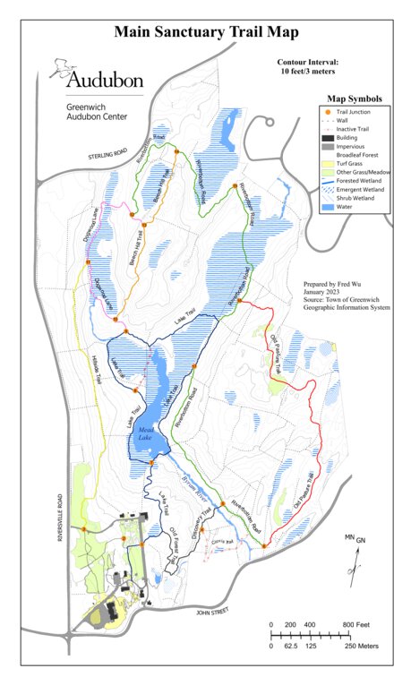Greenwich Audubon Main Sanctuary Trails Map by Greenwich Audubon Center ...