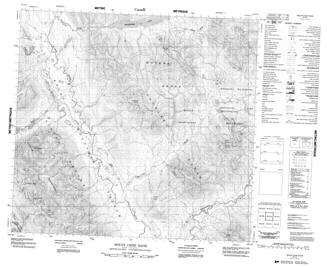 Mount Chief Davie, BC (094F12 CanMatrix) Map by Natural Resources ...