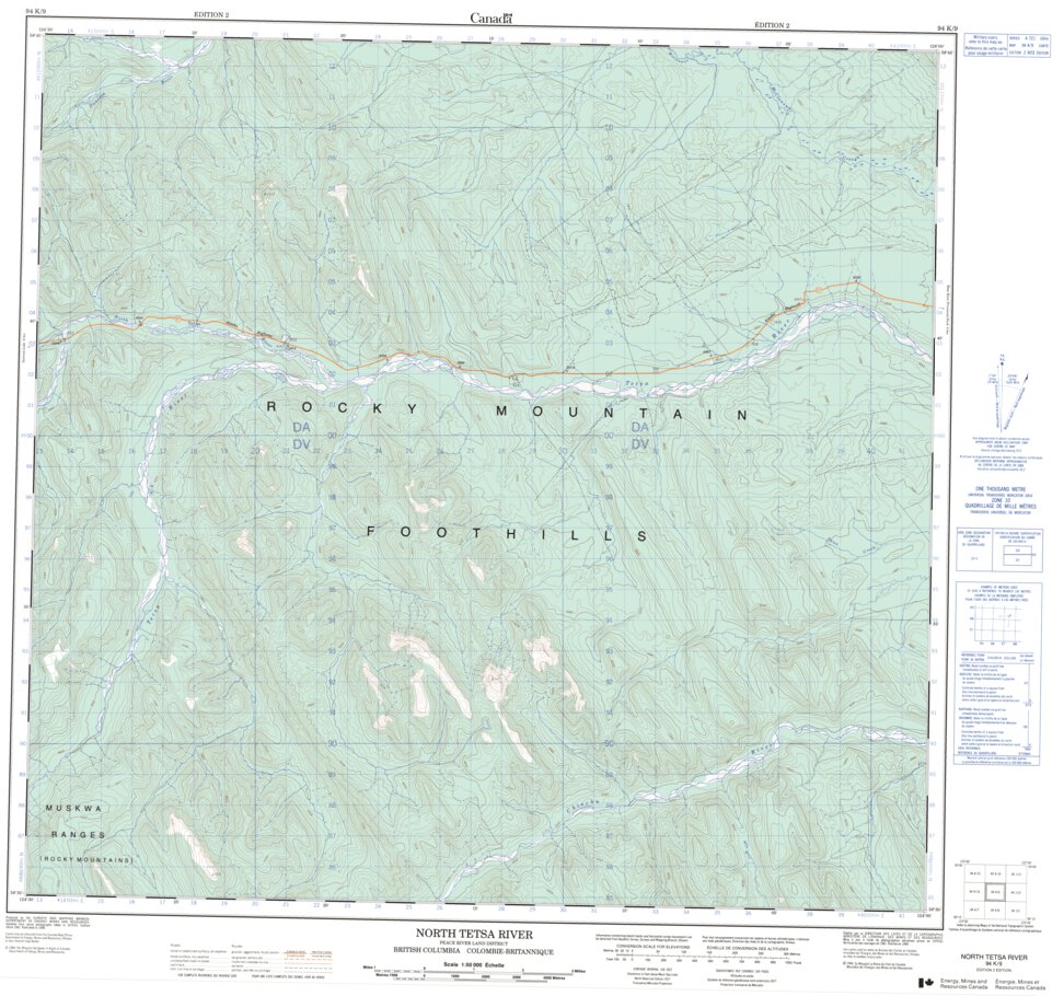 North Tetsa River, BC (094K09 CanMatrix) Map by Natural Resources ...