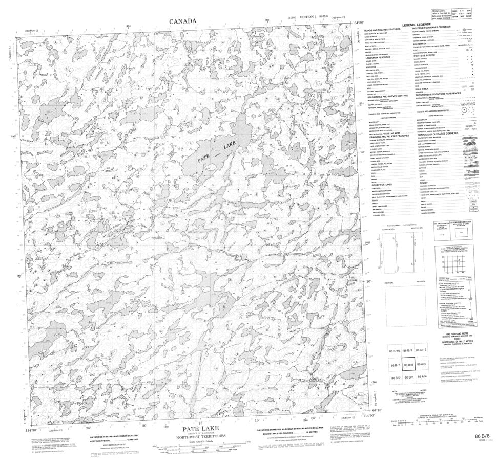 Pate Lake, NT (086B08 CanMatrix) Map by Natural Resources Canada ...