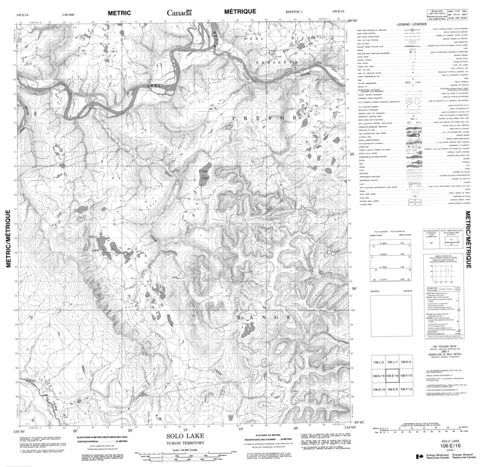Solo Lake, YT (106E16 CanMatrix) Map by Natural Resources Canada ...