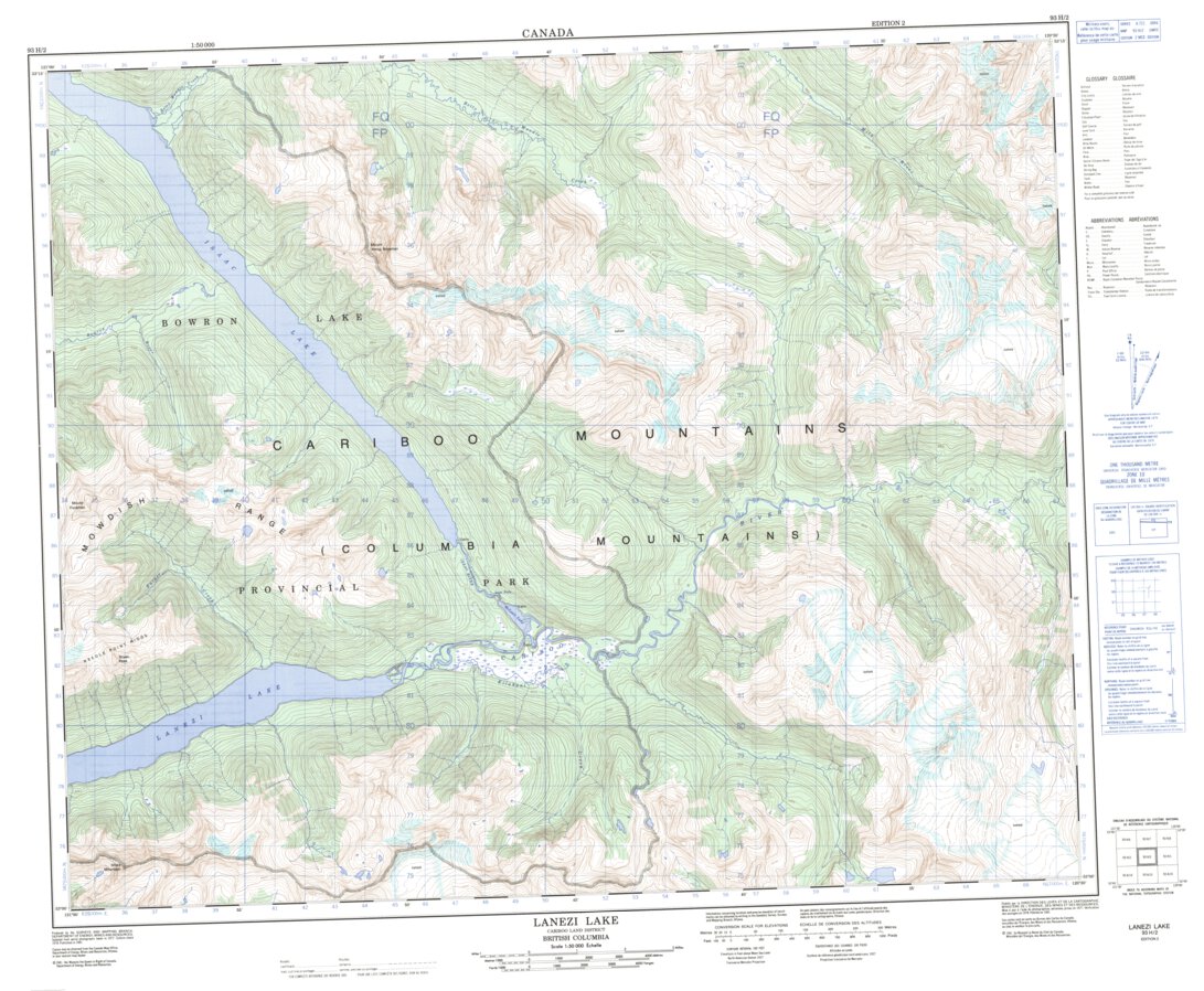 Lanezi Lake, BC (093H02 CanMatrix) Map by Natural Resources Canada ...
