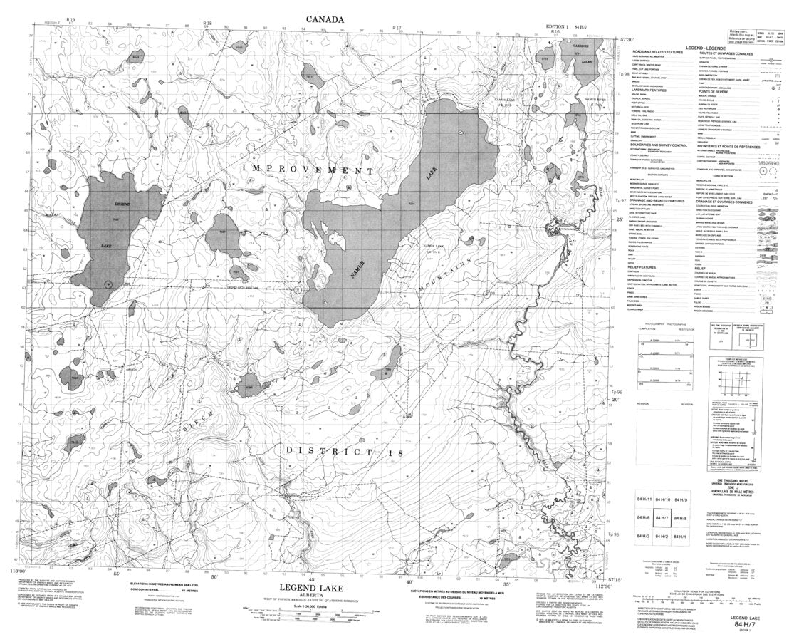Legend Lake, AB (084H07 CanMatrix) Map by Natural Resources Canada ...