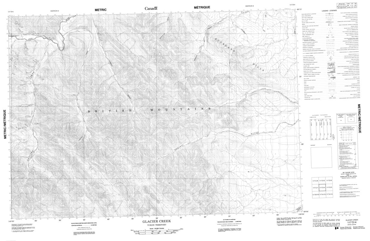Glacier Creek, YT (117D04 CanMatrix) Map by Natural Resources Canada ...
