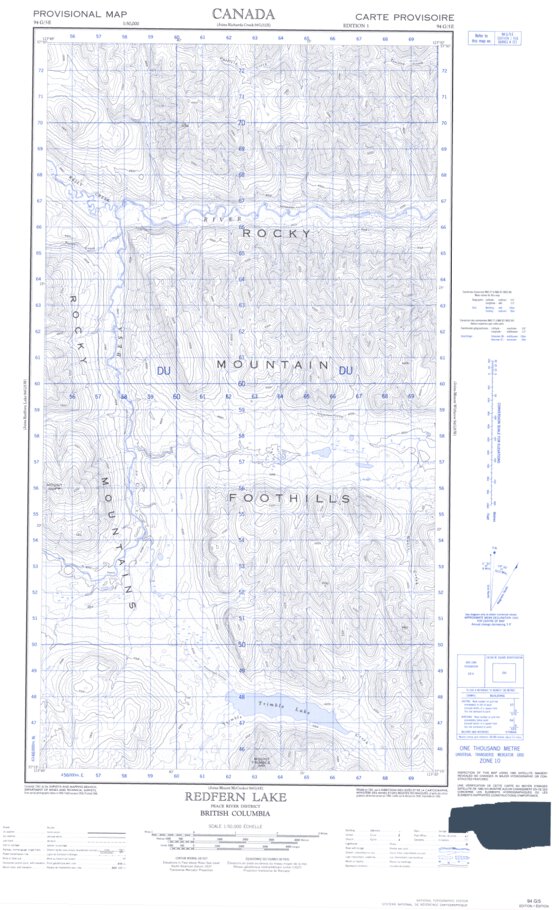 Redfern Lake East, BC (094G05 CanMatrix) Map by Natural Resources ...
