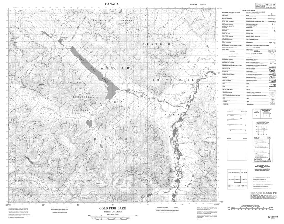 Cold Fish Lake, BC (104H10 CanMatrix) Map by Natural Resources Canada ...