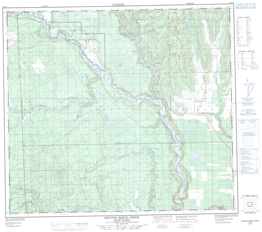 Ground Birch Creek, BC (094A05 CanMatrix) Map by Natural Resources ...