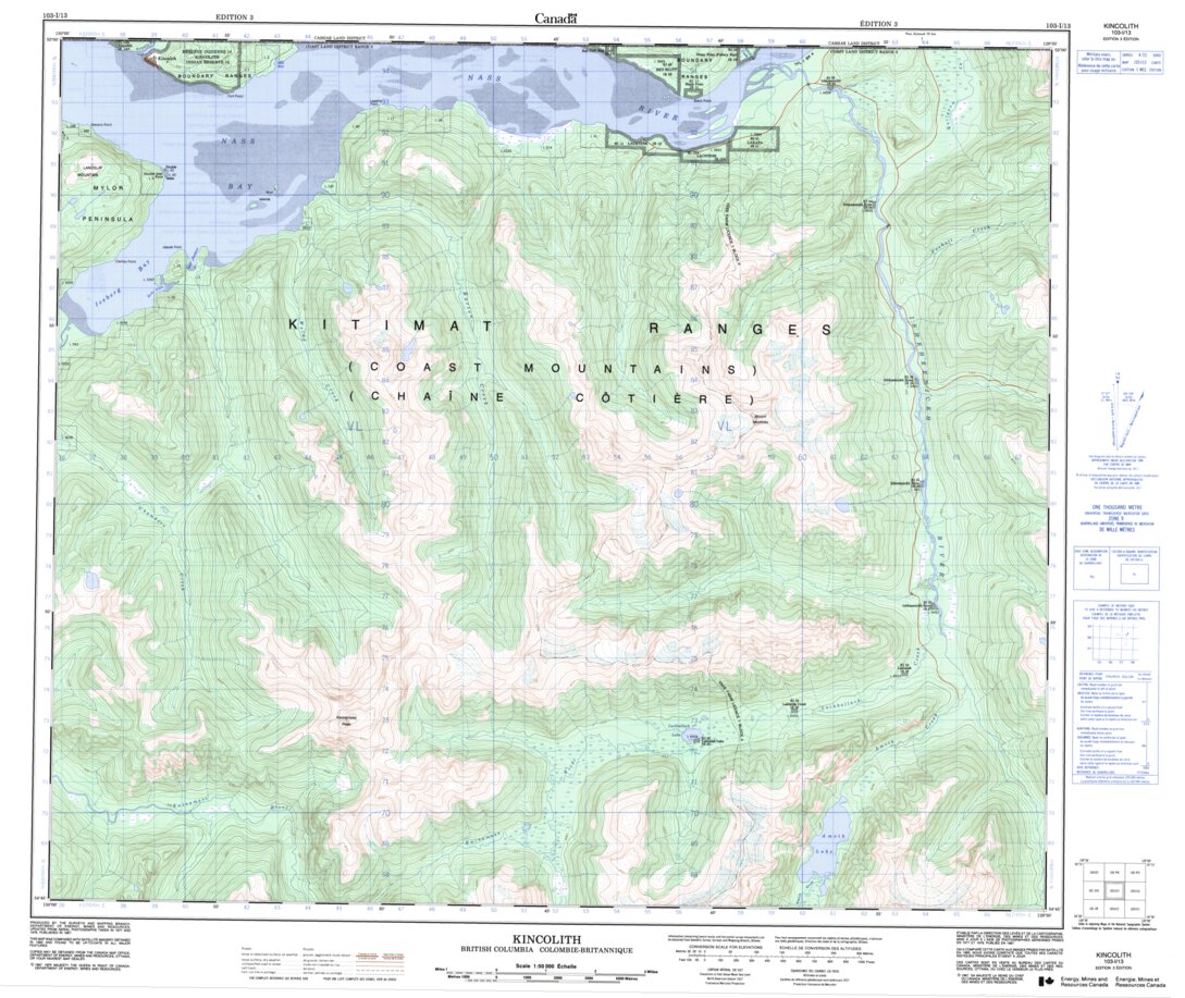 Kincolith, BC (103I13 CanMatrix) Map by Natural Resources Canada ...