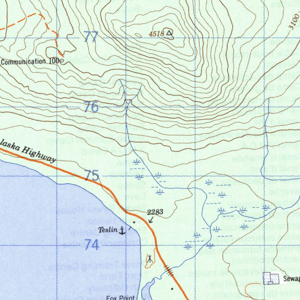 Teslin, BC (105C02 CanMatrix) Map by Natural Resources Canada | Avenza Maps