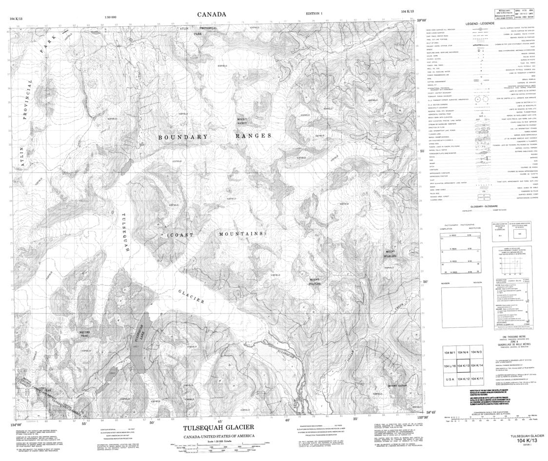 Tulsequah Glacier, BC (104K13 CanMatrix) Map by Natural Resources ...