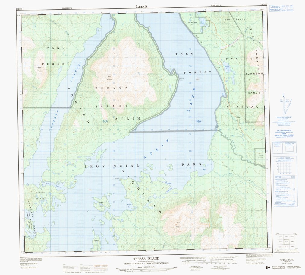 Teresa Island, BC (104N05 CanMatrix) Map by Natural Resources Canada ...