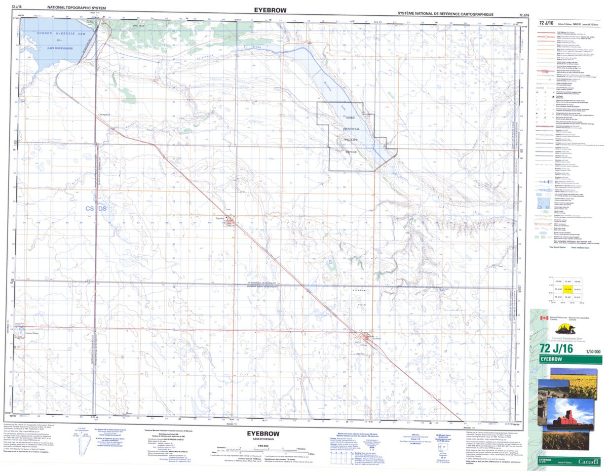 Eyebrow, SK (072J16 CanMatrix) Map by Natural Resources Canada | Avenza ...