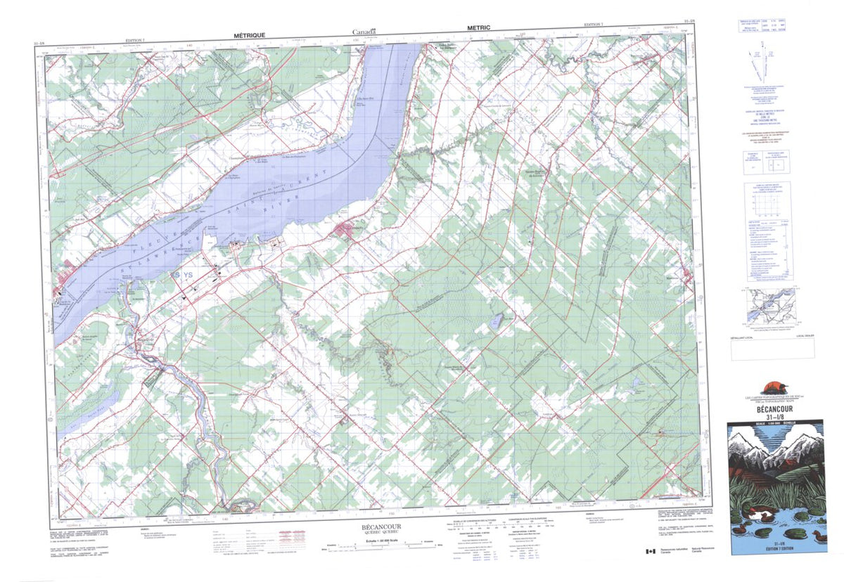 Bécancour, QC (031I08 CanMatrix) Map by Natural Resources Canada ...