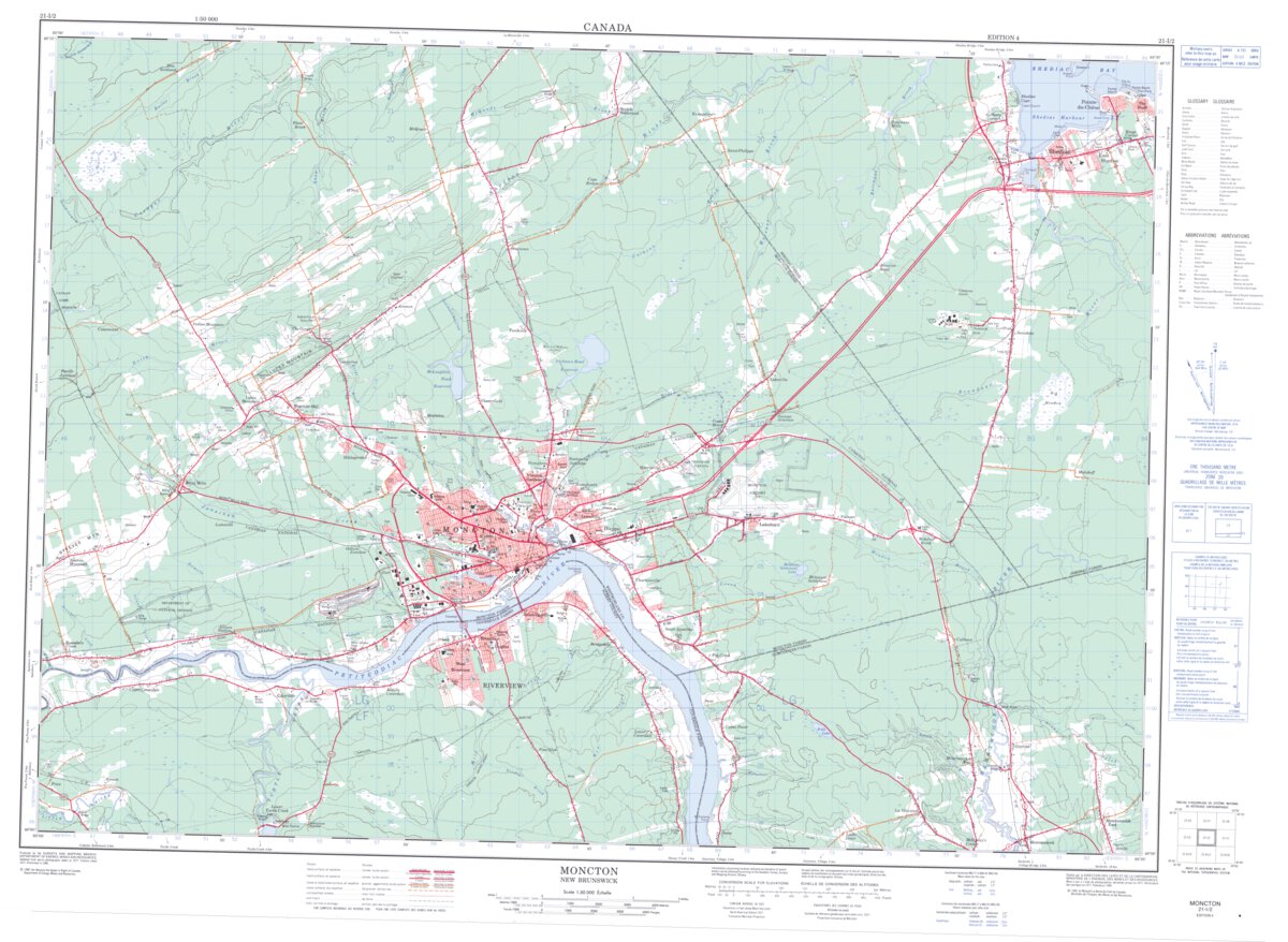 Moncton, NB (021I02 CanMatrix) Map by Natural Resources Canada | Avenza ...