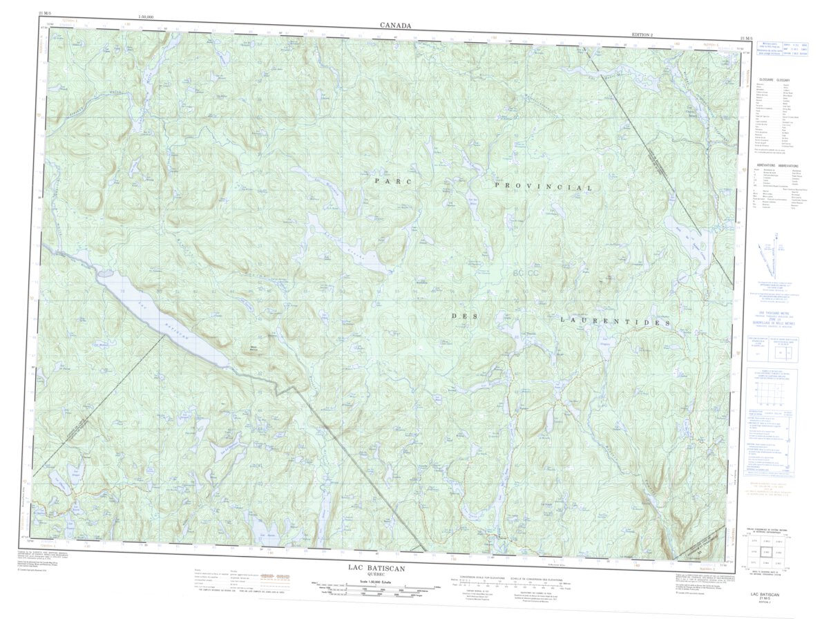 Lac Batiscan, QC (021M05 CanMatrix) Map by Natural Resources Canada ...