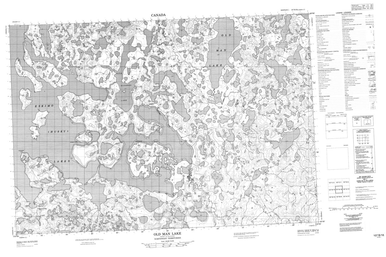 Old Man Lake, NT (107B16 CanMatrix) Map by Natural Resources Canada ...