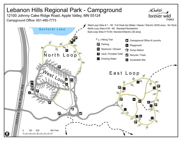 Lebanon Hills Regional Park Campground Map by Dakota County, Minnesota ...