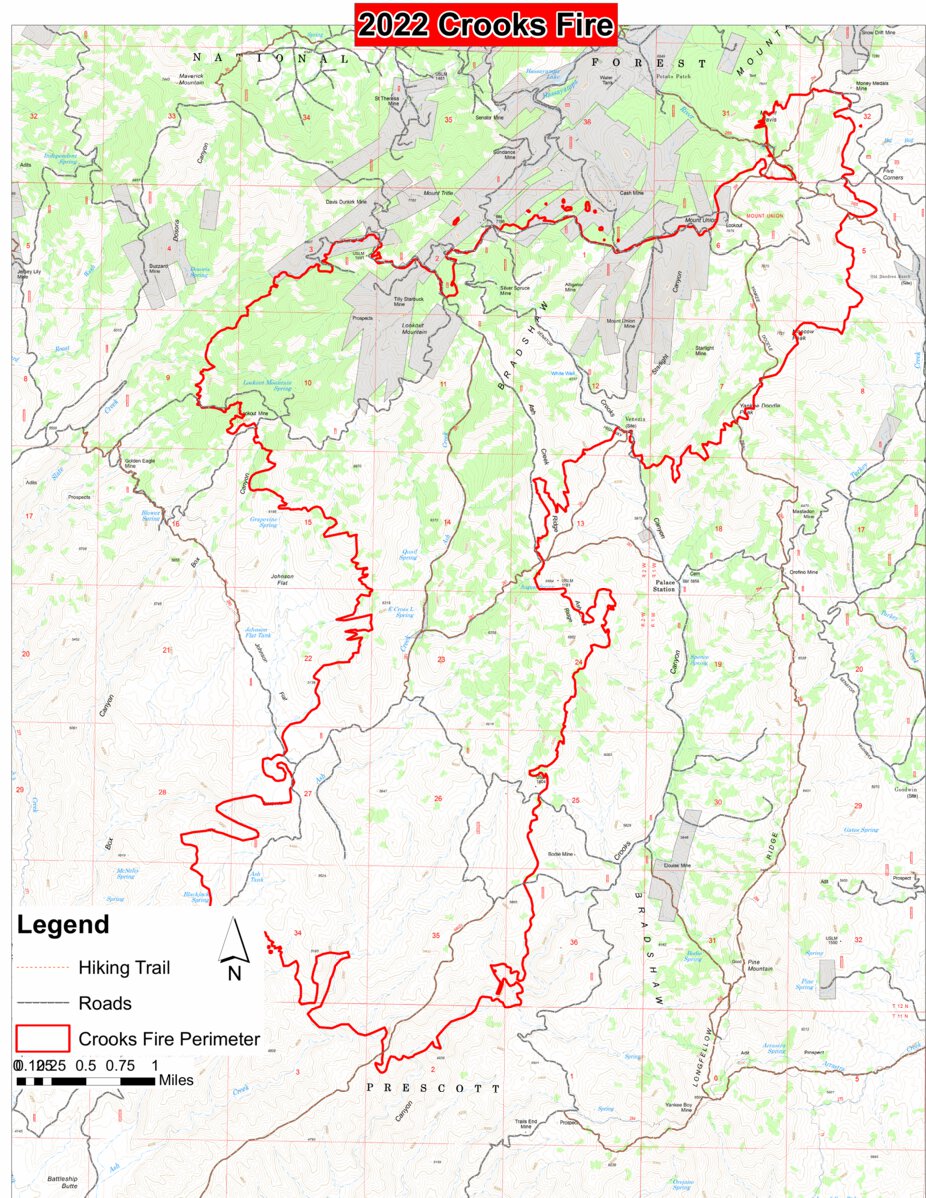 2022 Crooks Fire Map by Arizona Mushroom Society | Avenza Maps