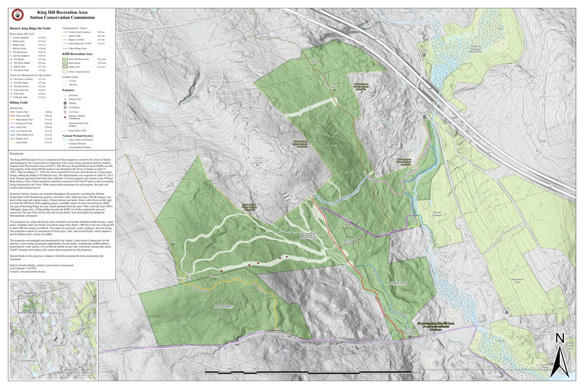 King Hill Recreation Area Map by Sutton Conservation Commission ...