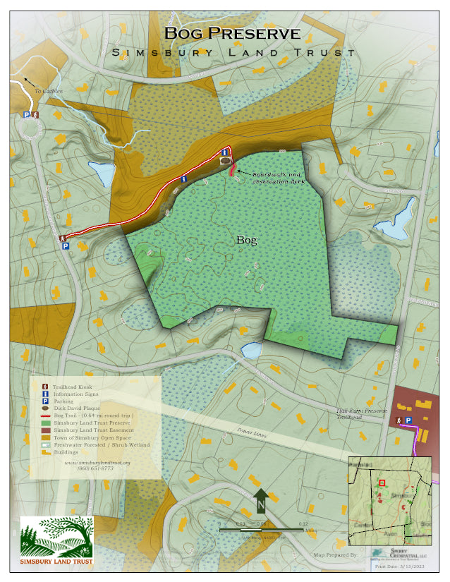 SLT Bog Preserve Trail Map by Simsbury Land Trust | Avenza Maps