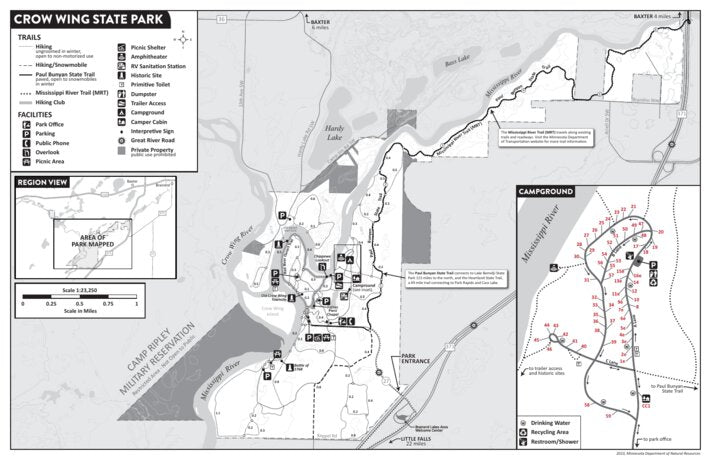 Crow Wing State Park Map by Minnesota Department of Natural Resources ...